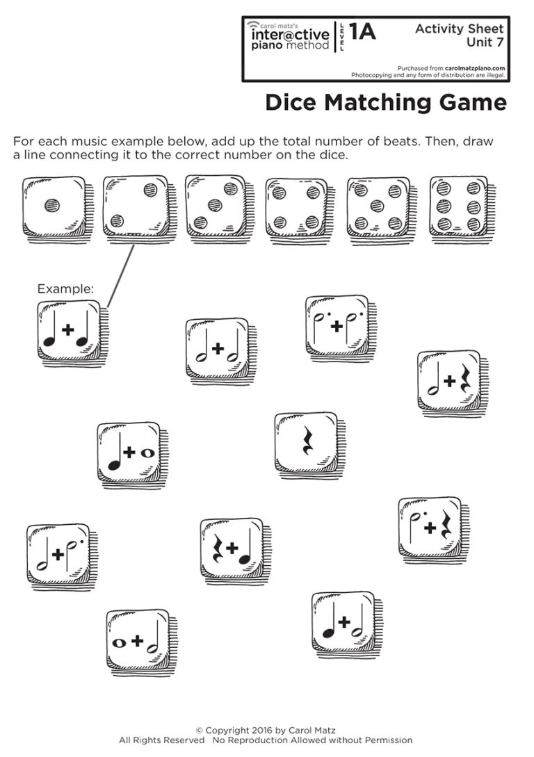 Dice-Matching-Game - Interactive Piano Method®
